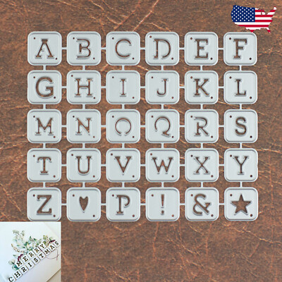 Mini Alphabet Blocks Cutting Dies Capital Letters w Heart & More ...