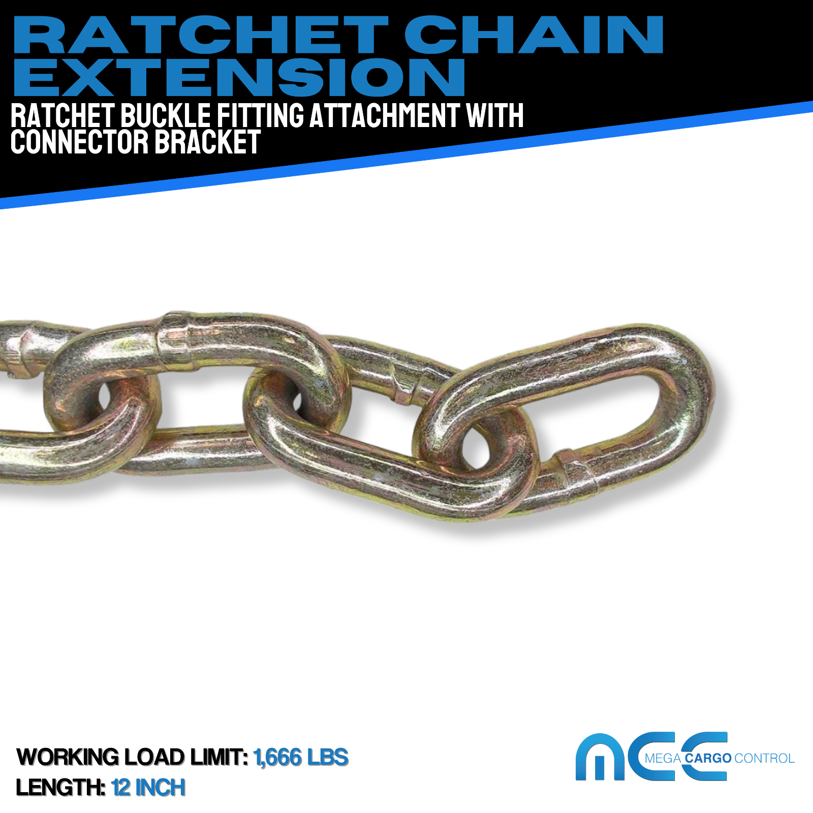 2 Pack G70 12" Ratchet Extension Chain for Car Hauler Trailer Tow Truck ...