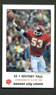 1980 Kansas City CHIEFS Police #53 WHITNEY PAUL Colorado BUFFALOES ...