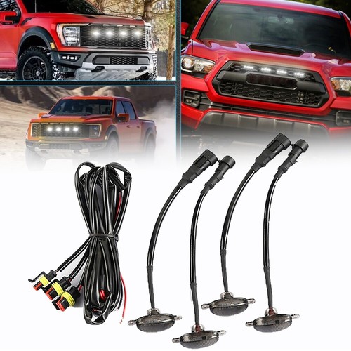 4X White LED Front Grille Running Lights For Chevy Silverado 1500 ...