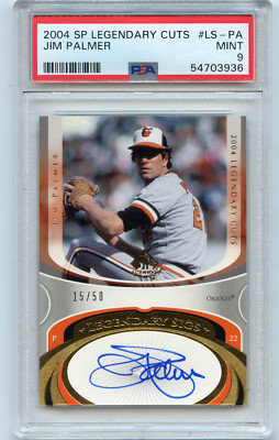 2004 SP LEGENDARY CUTS #LS-PA JIM PALMER AUTOGRAPH #15/50, ORIOLES HOF ...