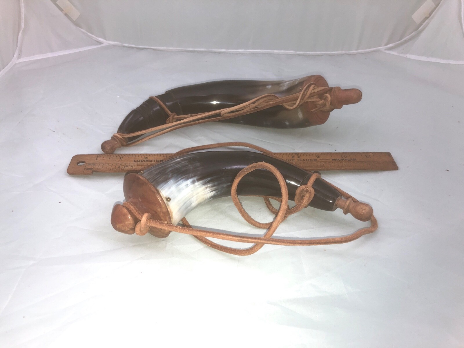 Black Powder Horn Replicas, small 8-10” horns, Great BSA Powder Horn ...