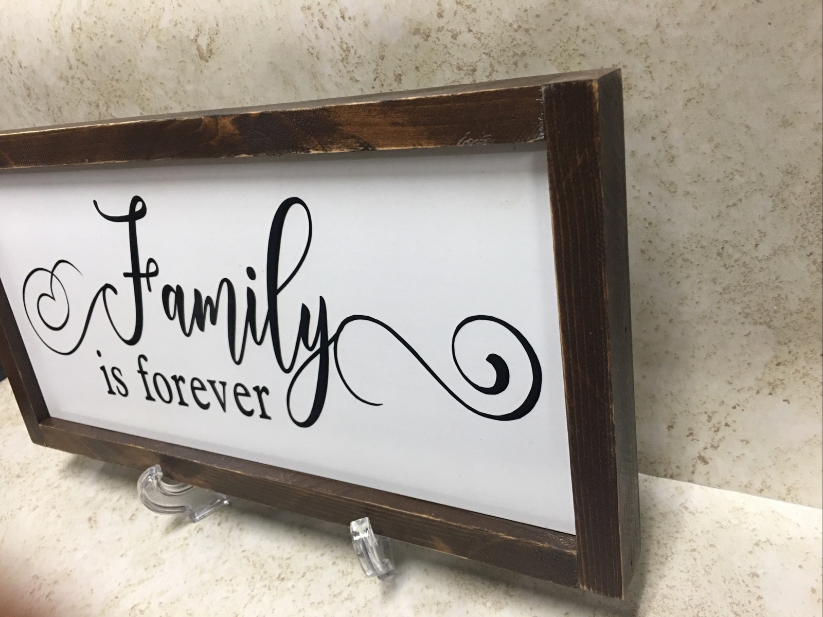 Farmhouse rustic wood sign Family Is Forever Home Decor small 13 1/4” X ...