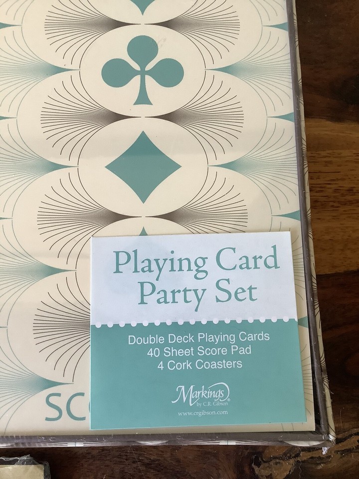 Markings Playing Card Party Set by C.R. Gibson ~Turquoise~White~Black ...