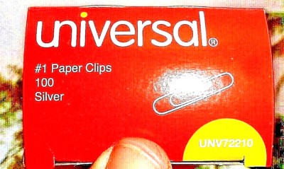 Paper Clips 1-1/4" Box-100 Silver Made USA By Universal UN72210 Fast ...