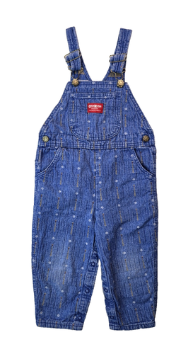 Oshkosh B'Gosh Vestbak Vintage Baseball Bat Blue Overalls Youth Toddler ...