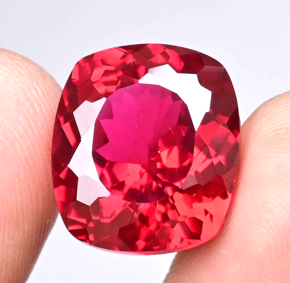 Flawless Natural Mozambique Blood Red Ruby 22.65 Ct Cushion Certified ...