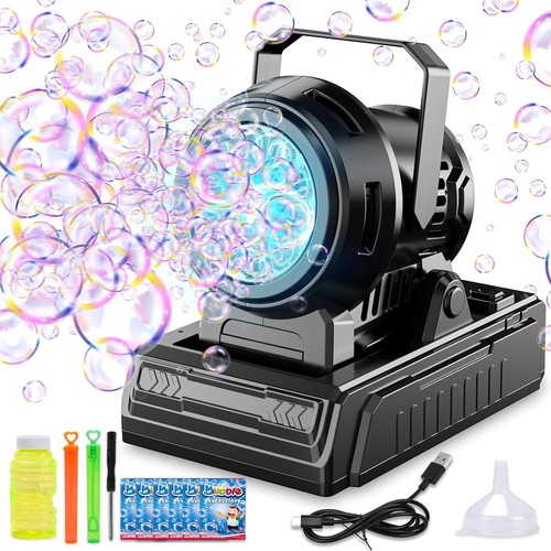 SHCKE Automatic Bubble Machine 10 Holes Blower,Plug in or Black | eBay