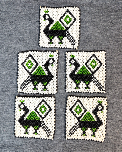 Vintage 1920's Native American Seed Bead Handmade Beadwork Coasters Lot ...