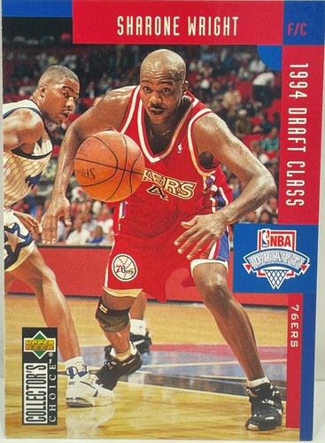 Sharone Wright 1994-95 Collector's Choice 76ers Basketball Card #411 DC ...