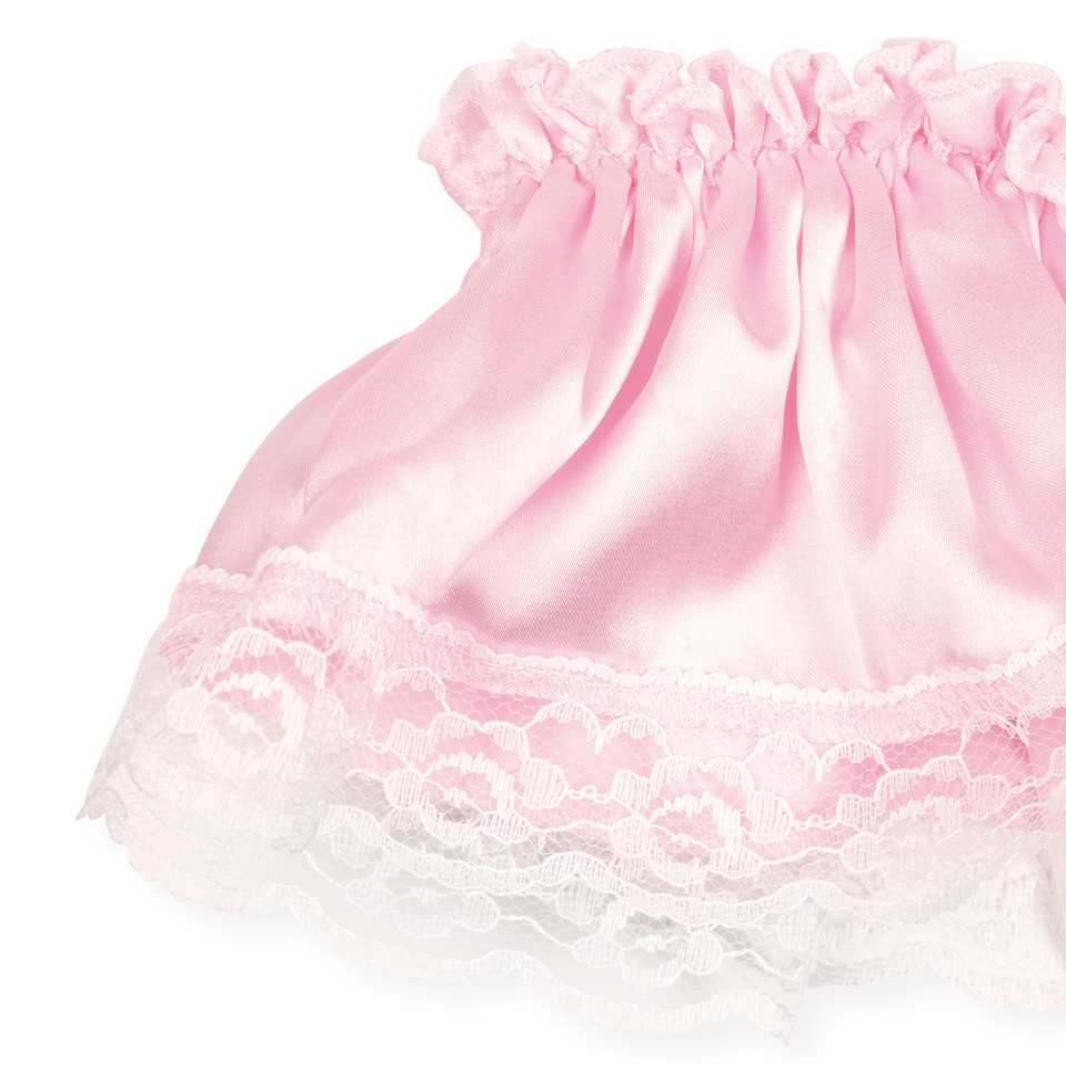 Satini Frilly Lace Sissy Silky Satin Garter Lingerie Stocking Suspender ...