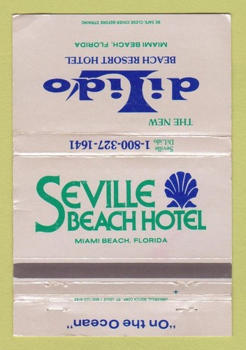 Matchbook Cover - DiLido Beach Resort Hotel Miami Beach FL WORN 40 ...