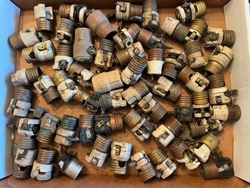 Group of 50 + Misc Antique Electric Lamp Light Fixture Socket INTERIORS ...