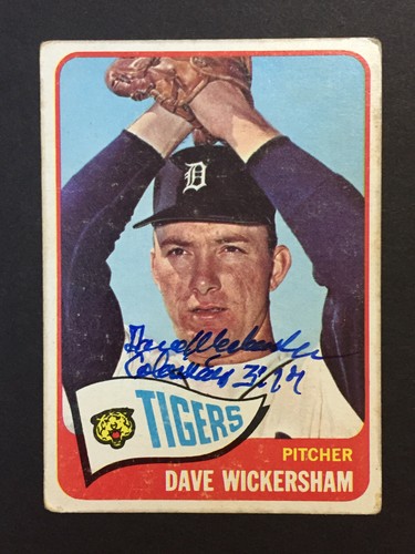 Dave Wickersham Tigers Signed 1965 Topps Baseball card #375 Auto ...