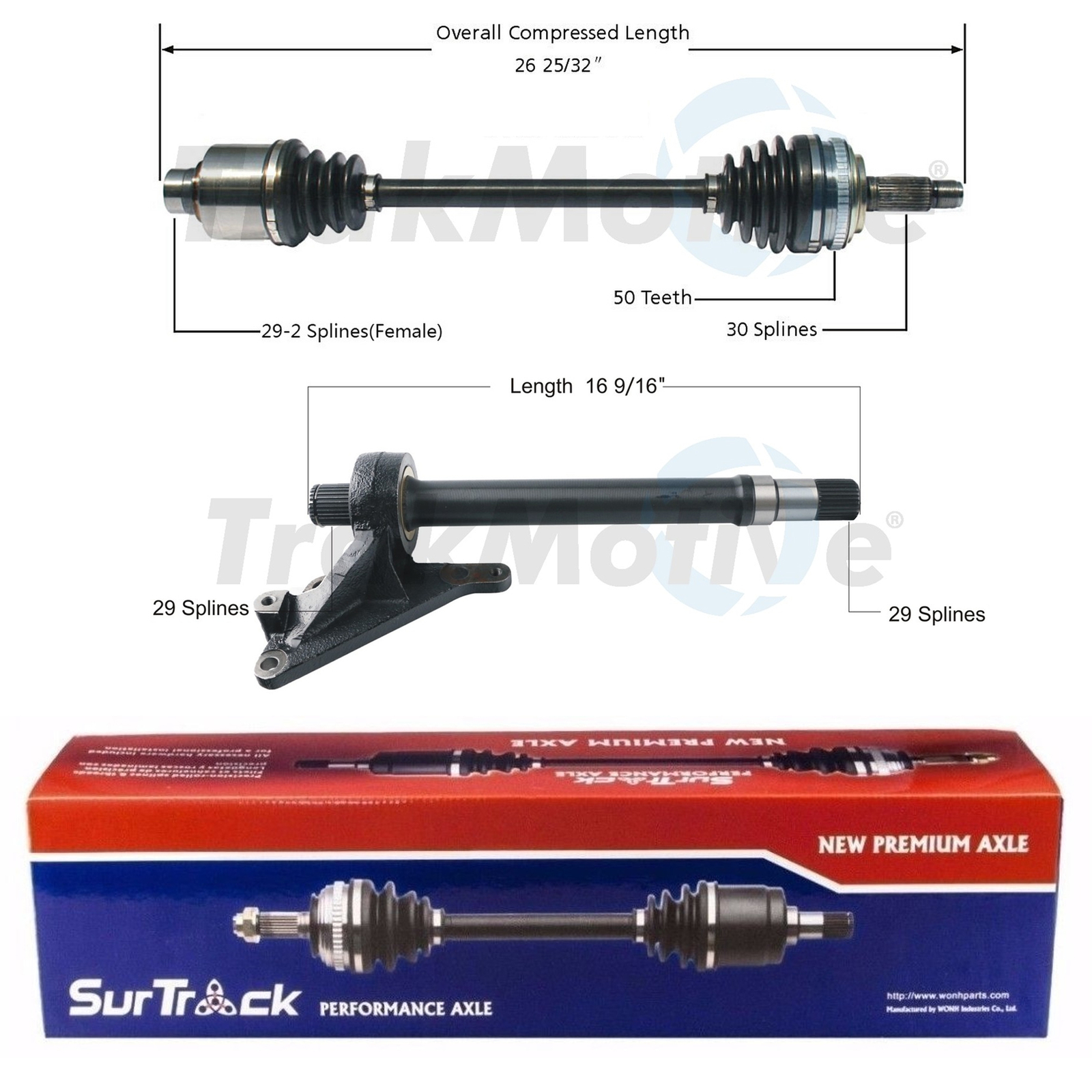 SurTrack Set of Passenger Right CV Axle & Intermediate Shafts For Honda ...
