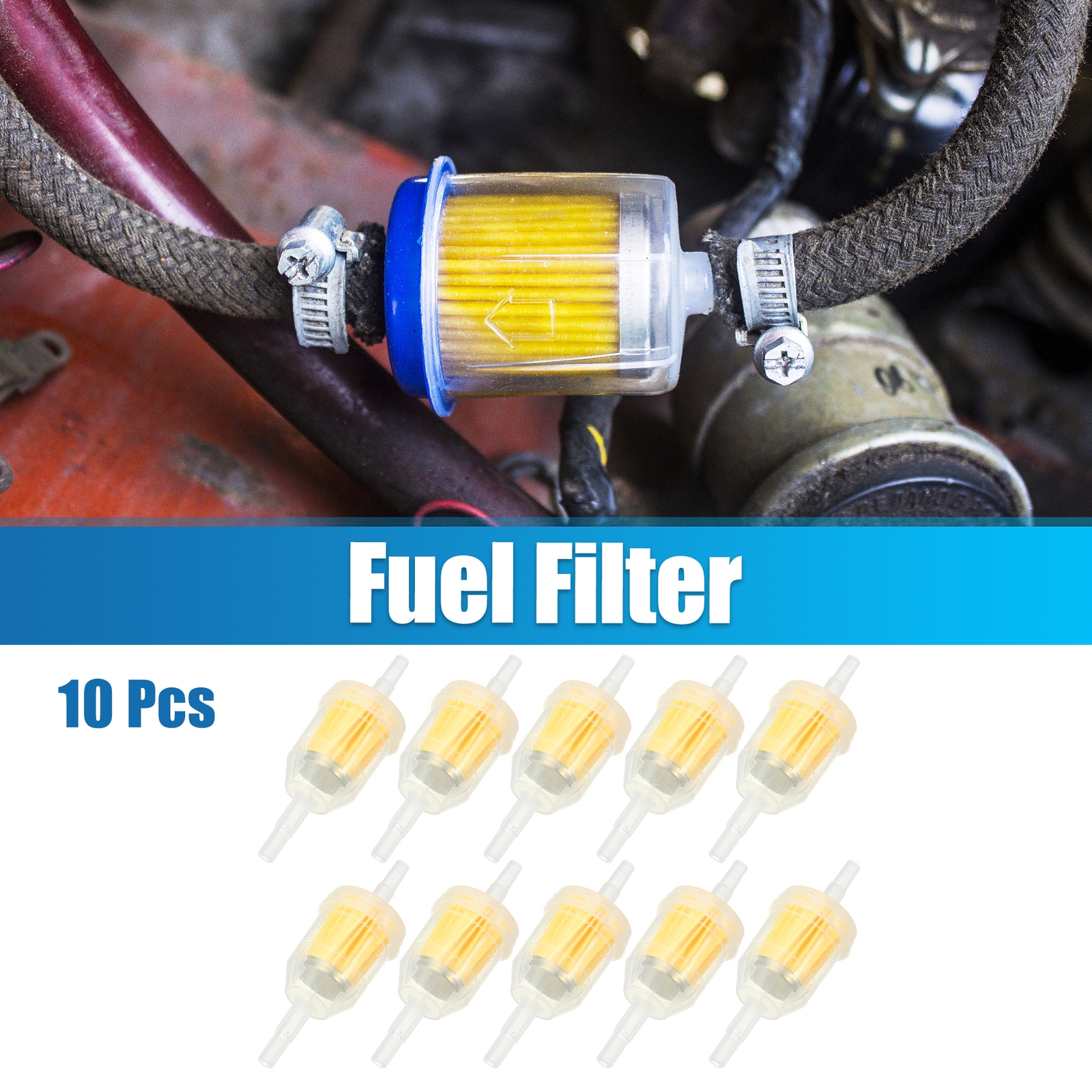 10pcs Motorbike Fits 1/4" or 5/16" Gas Inline Fuel Filters for Small ...