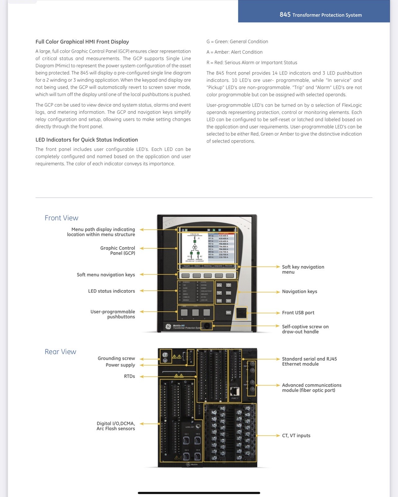 NEW GE Multilin 845 Feeder Protection System 845 ...