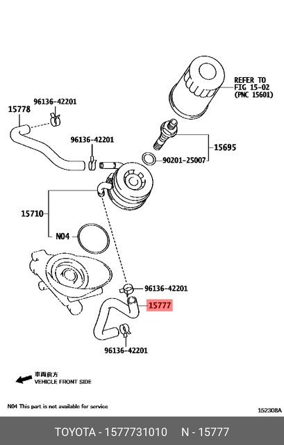 Genuine OE oil line 1577731010 for TOYOTA 15777-31010 online kaufen | eBay