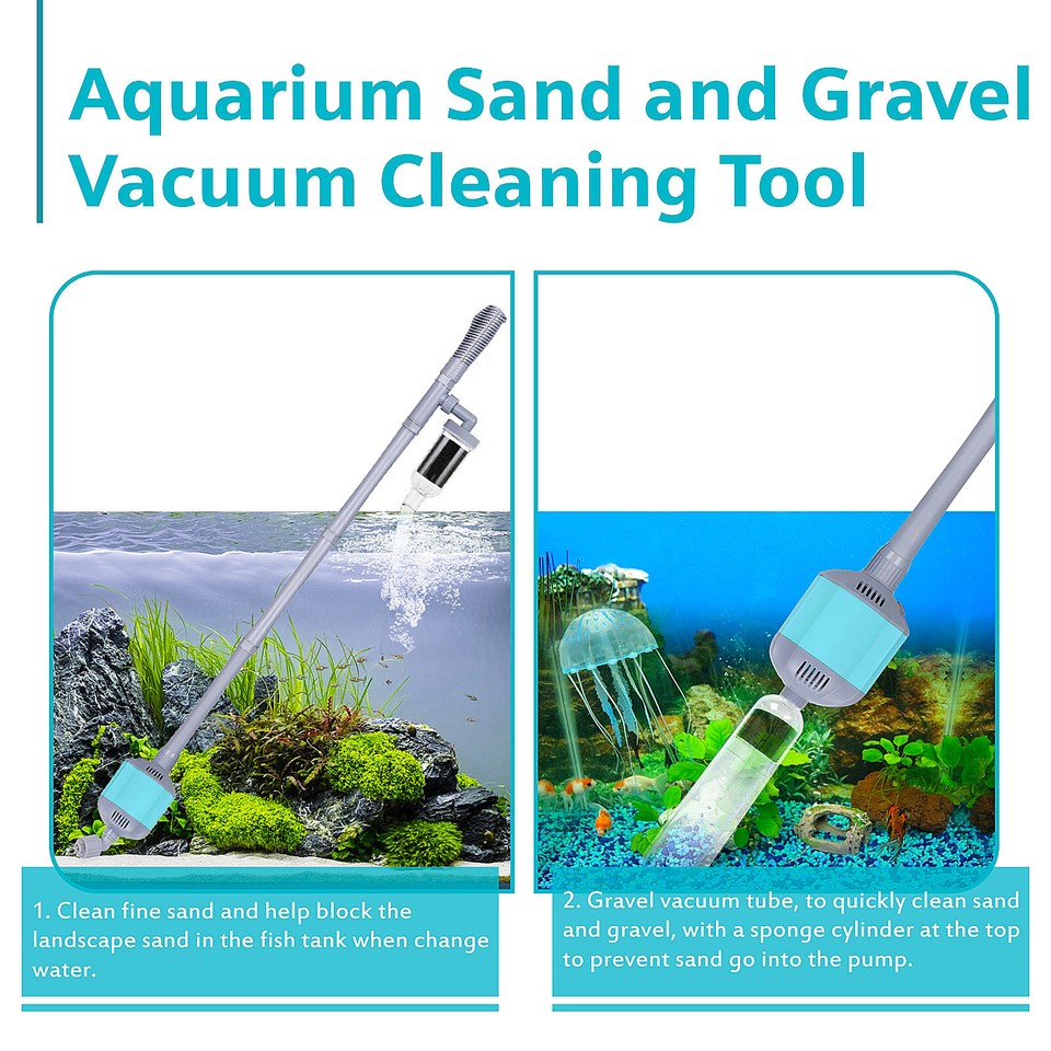 hygger 5 in 1 Electric Aquarium Gravel Fish Tank Cleaner Automatic ...