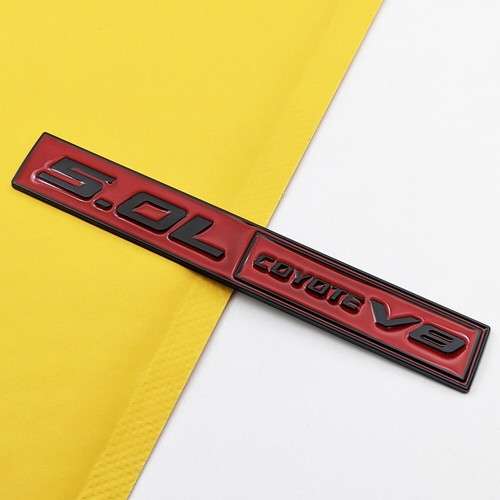 2x Metal Black & Red 5.0L Coyote V8 Logo Racing SUV Engine Emblem ...