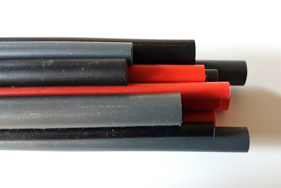 PVC Plastic Round Rod Bar Red, Black, Grey 6 to 25mm Diameter, 50 to ...