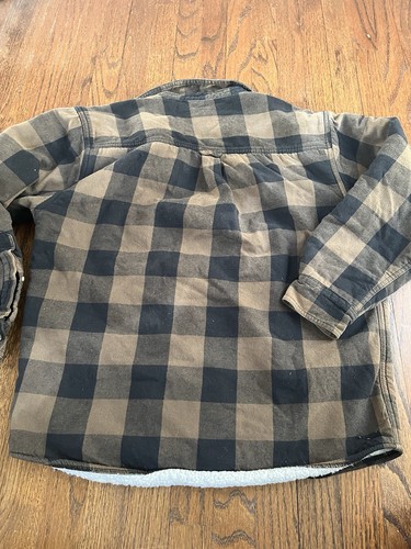 Red Head Flannel Jacket Size M Medium Sherpa Lined Shacket Tan Buffalo ...