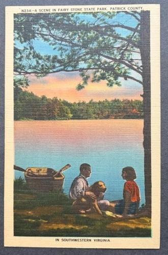 FAIRY STONE STATE PARK PATRICK COUNTY SOUTHWEST VIRGINIA LINEN POSTCARD ...