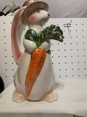 Department 56 Spring Easter Bunny Rabbit/ Carrot Beverage Pitcher Vase ...