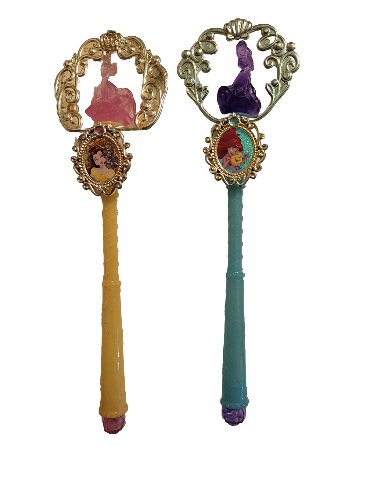 Set Of 2 Disney Princess Ariel Belle Pretend Play Costume Scepter Wand ...