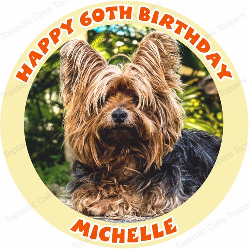 Personalised Yorkshire Terrier Yorkie Dog Edible Icing Birthday Cake ...