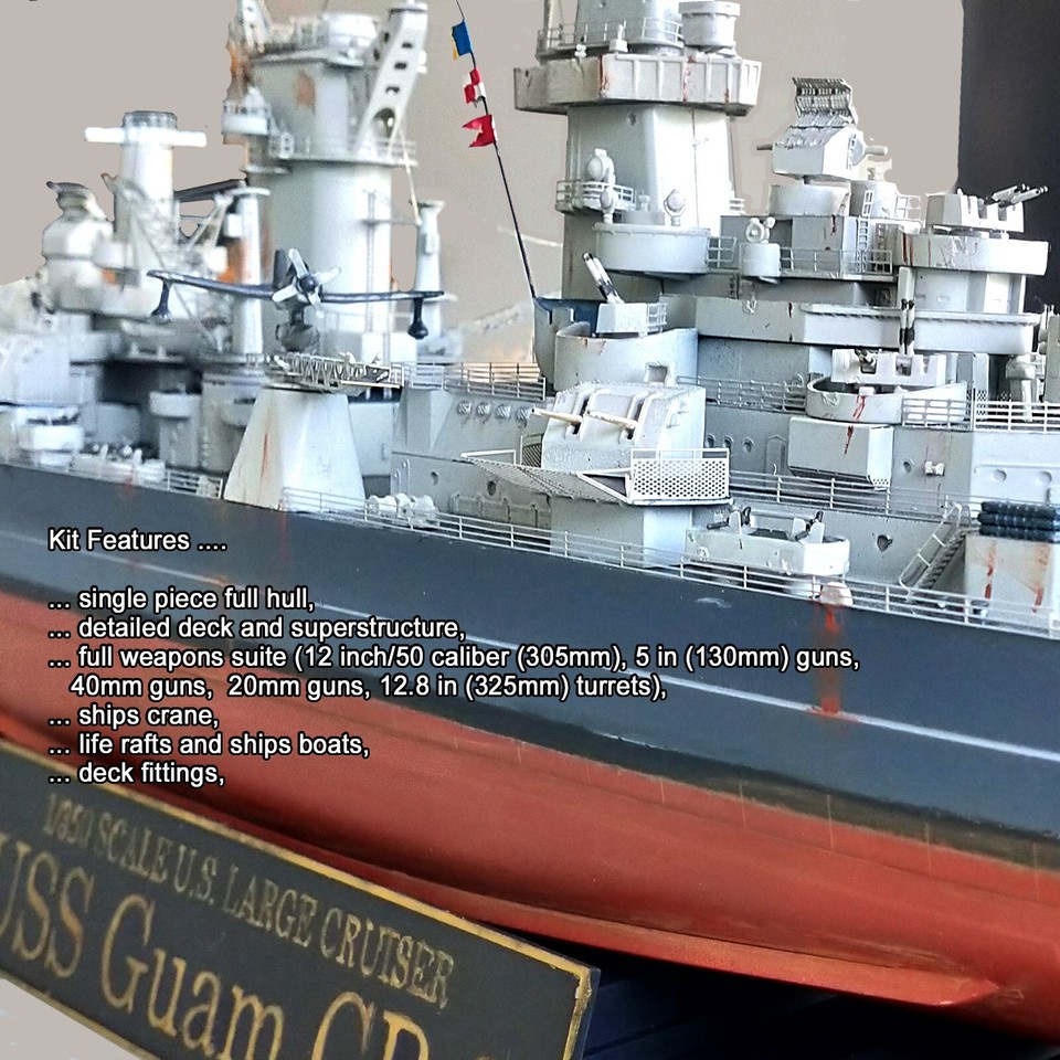 HOBBY BOSS 86514 1/350 USS GUAM (ALASKA CLASS LARGE CRUISER) CB-2 KIT ...