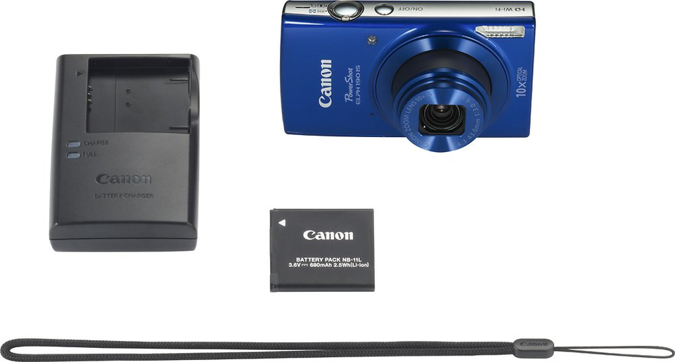 Canon PowerShot ELPH 190 IS 20MP 10X Optical Zoom Wi-Fi Digital Camera ...