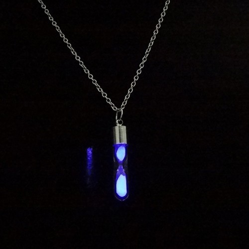 Pendant Necklace Glass Hourglass Design Luminous Chain Necklace for ...