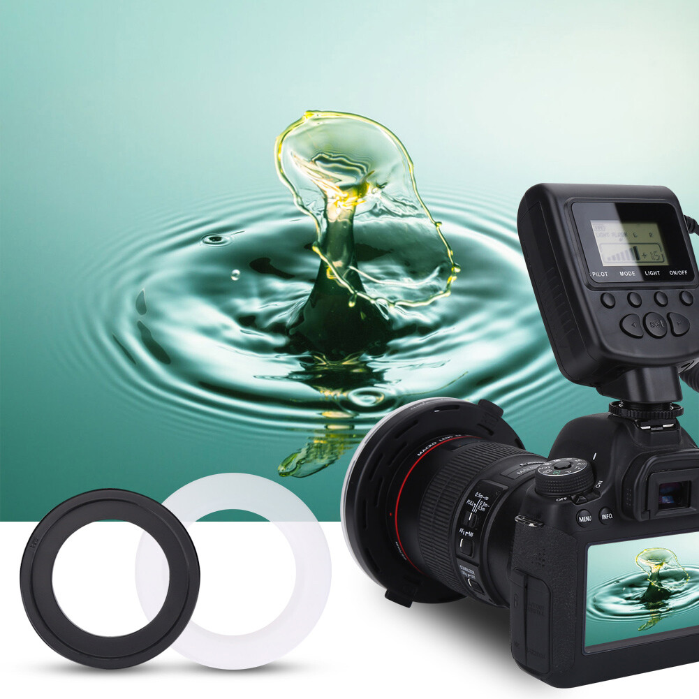 48 LED Ring Flash Light Lens Adapter Ring Kit For Canon Nikon Fuji SLR ...