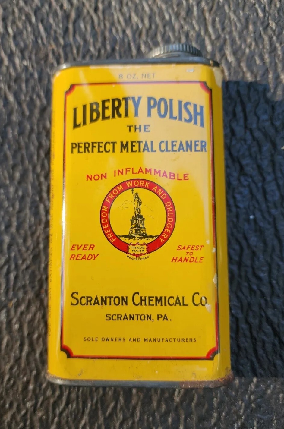 1 Pt. Liberty Polish Metal Cleaner Chemical Advertising Tin Can ...