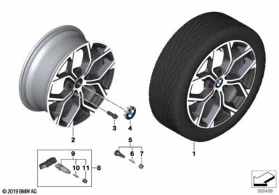 BMW Genuine Light Alloy Wheel Rim Orbit Grey 7.5J 18" ET 51 Fits F48 ...