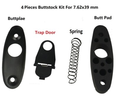 4PC Kit of Buttplate ,Trap Door, Spring and Butt Pad For 7.62x39mm Wood ...