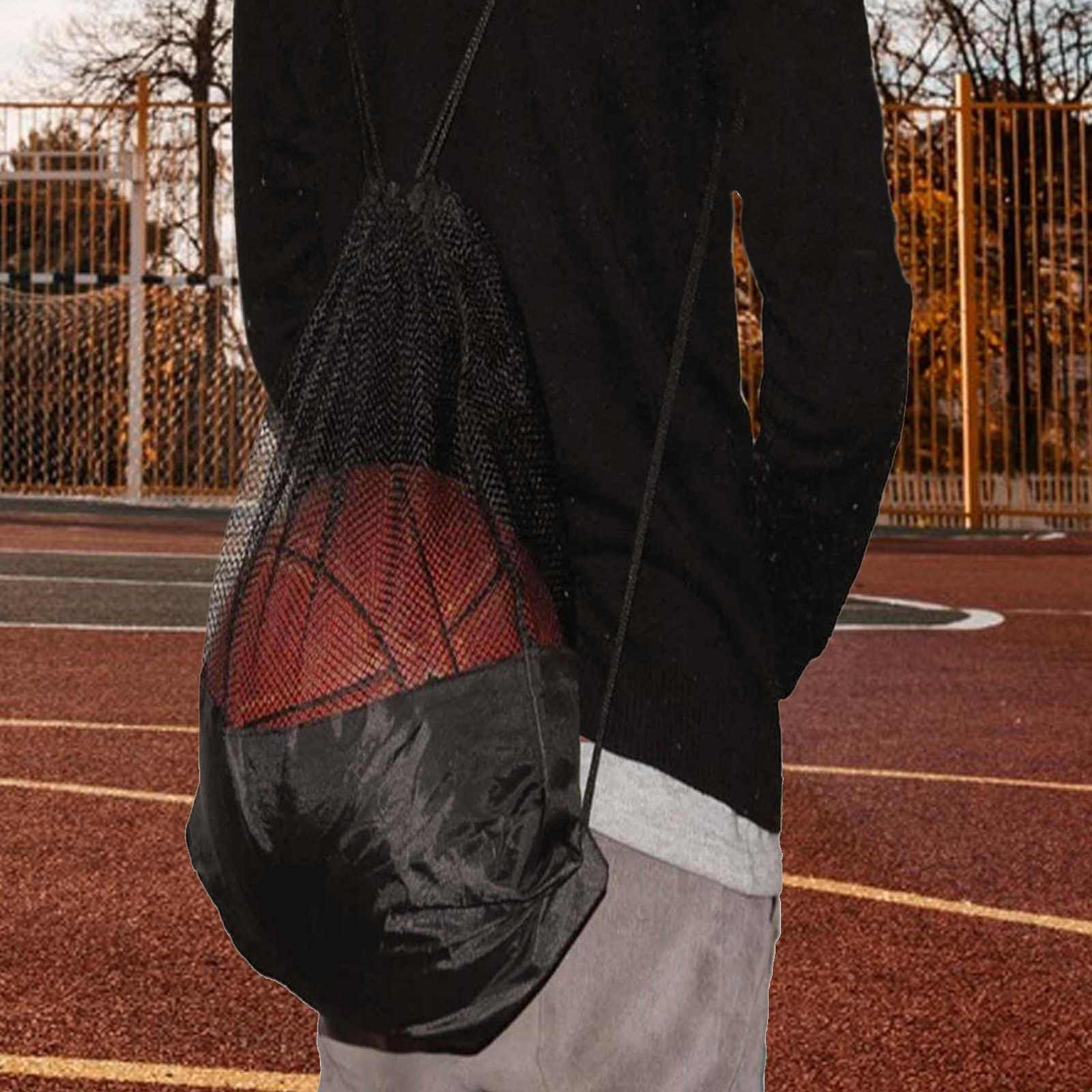 Ball Net Bag Pouch With Adjustable Shoulder Strap Bag for Football ...