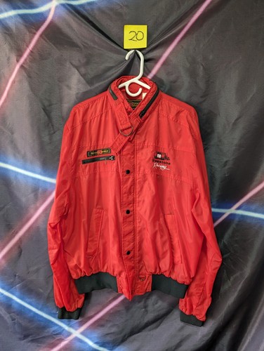Vtg 80s 70s Firestone F1 Racing Embroidered Windbreaker Jacket Red XL ...