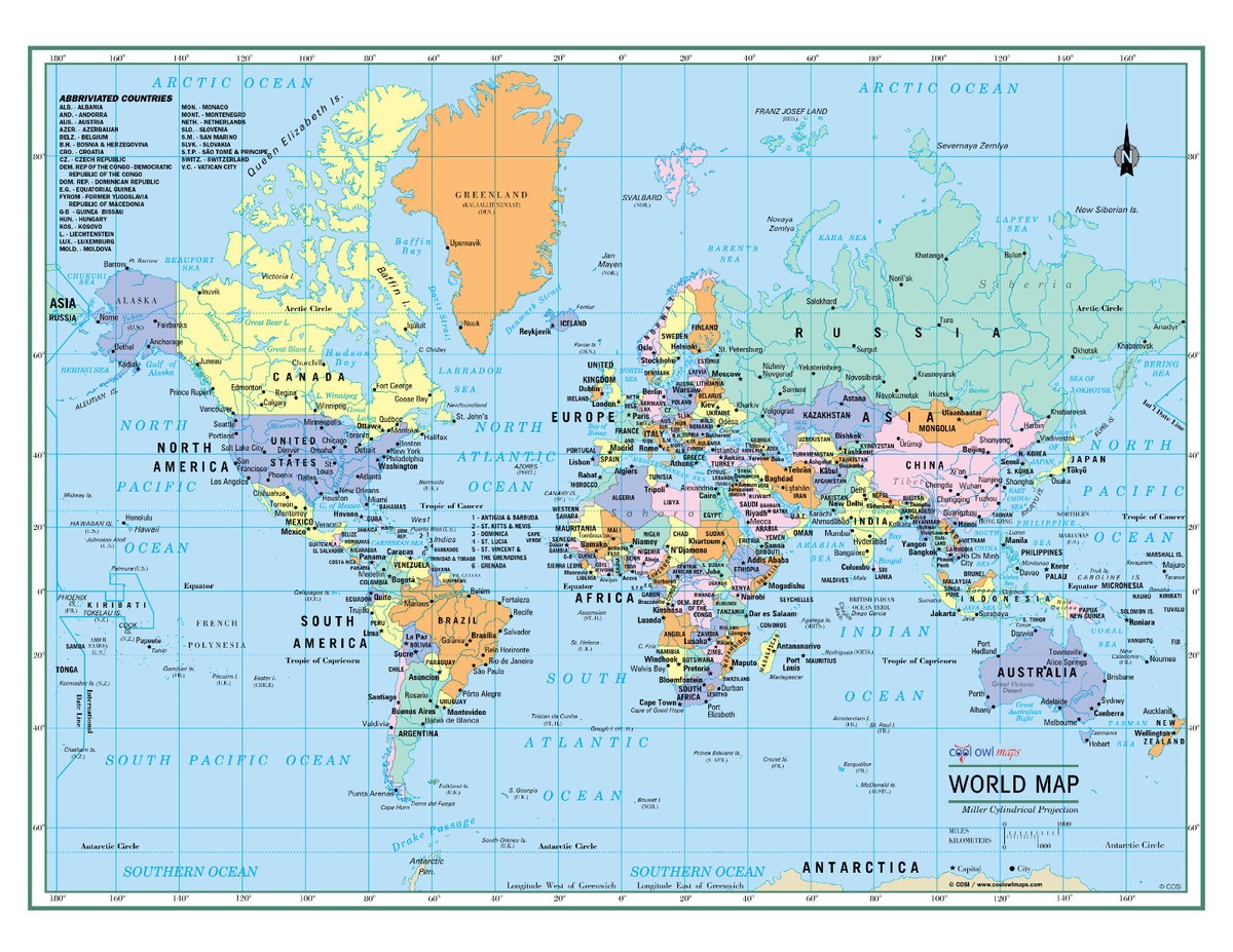 Large World Maps Printable Unique, Personalised World Map Print