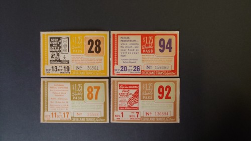 1942 Cleveland Ohio Railway Transit Ticket Passes (Sep. Oct. Nov.) Lot ...