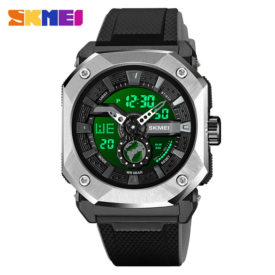 SKMEI Men Watch Dual Time Digital Quartz Wristwatch Countdown Male ...