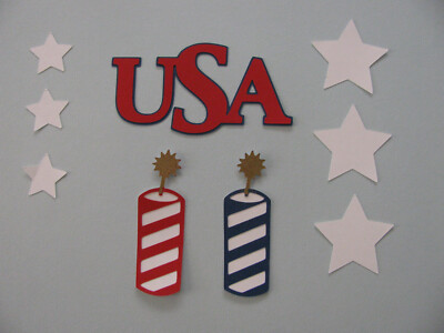 USA, FIRECRACKERS & STARS 9 Pieces Die Cut/Paper Pieced | eBay