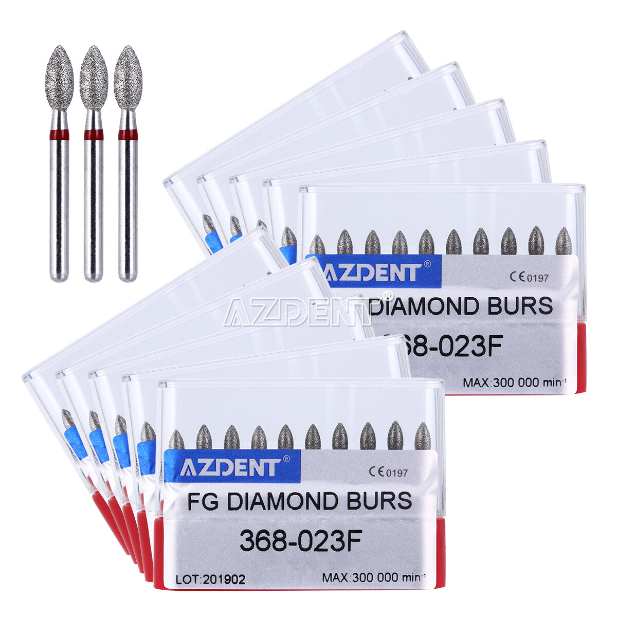 Dental FG Diamond Burs Football #368-023F Fine Red 10pcs/kit AZDENT | eBay