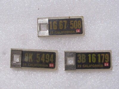 (3) 1954 DAV Tag California CA License Plate Key Chain Fobs Disabled ...