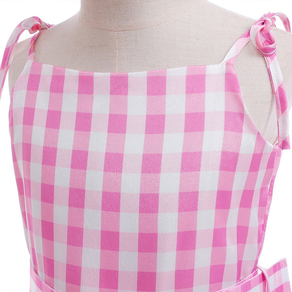 Kids Pink Princess Dress Costume Tartan Skirt Fancy Party Outfit Prom ...