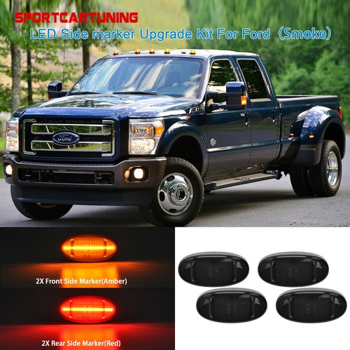 For 2011-2018 Ford F250 F350 F450 Amber/Red LED Fender Side Marker ...