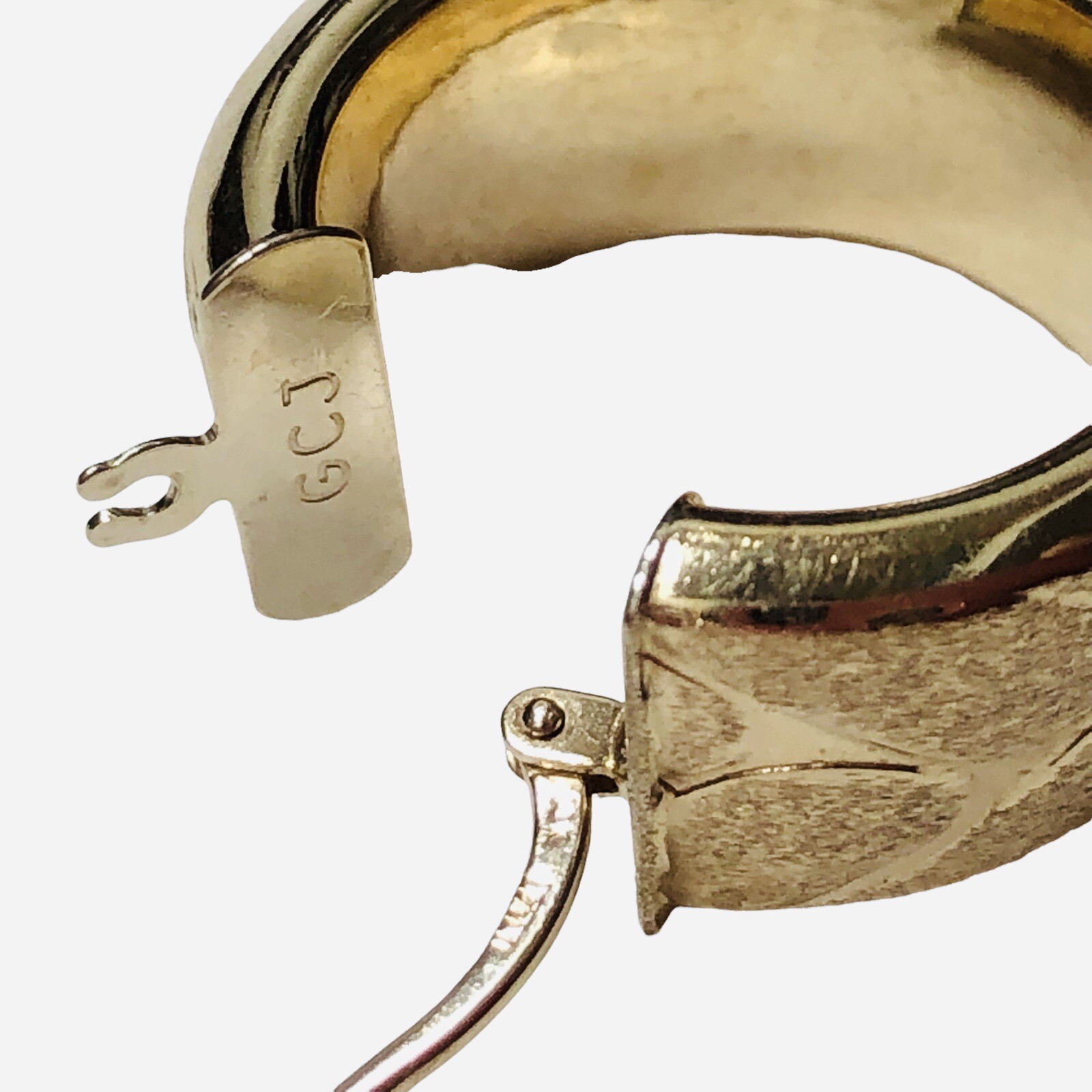 GCJ 14k Gold Hoop Earrings 4.9grams George Carter Jessup Italy Textured ...