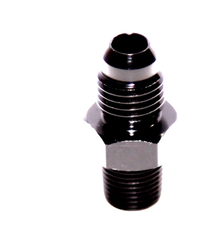 BLACK 4AN AN-4 to 1/8" NPT Male Thread Straight Aluminum Fitting ...