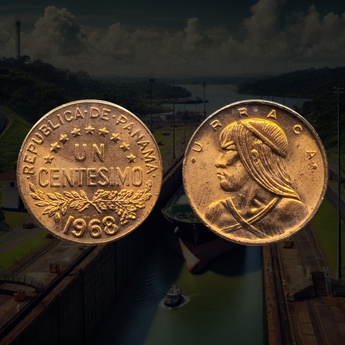 1968 Panama 1 Centesimo Coin, Bust of Chief Urraca, arc of 9 stars | eBay